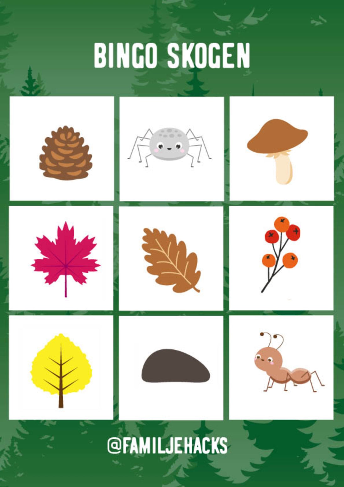 Bingo: Skogen – Familjehacks